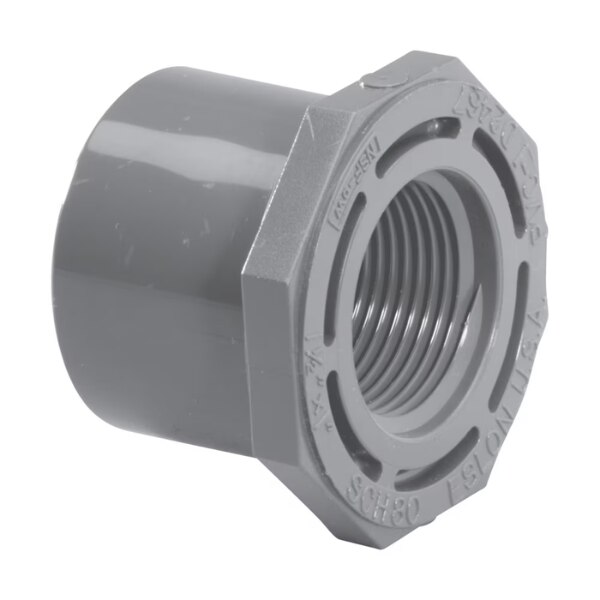 1/2" x 1/4" Reducing Bushing (Spigot x FIPT) PVC Schedule 80