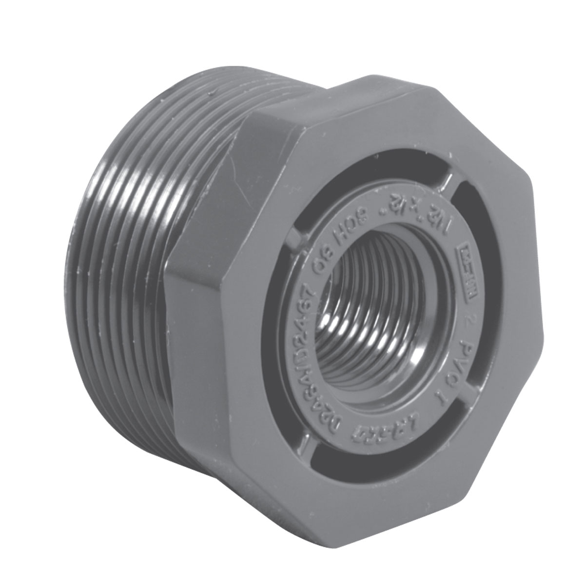 3 4 X 1 2 Reducing Bushing MIPT X FIPT PVC Schedule 80