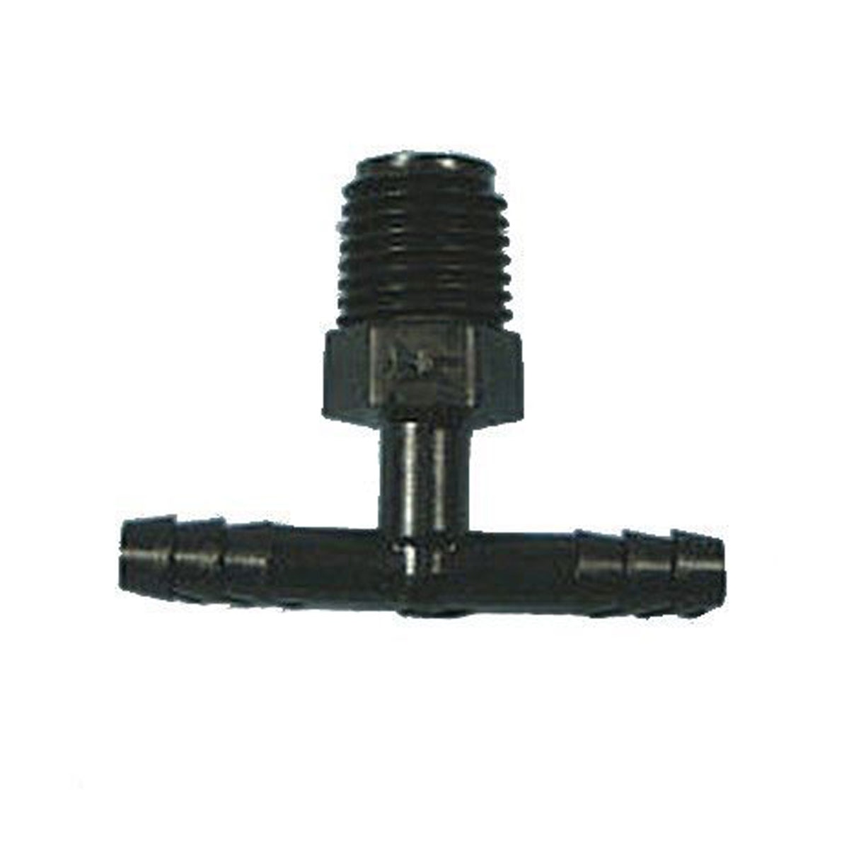 3/8" x 3/8" x 3/8" Male Adapter Tee (Insert x Insert x MIPT) Black Poly